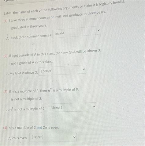 Label The Name Of Each Of The Following Arguments Or Chegg