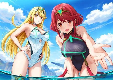 Swimsuit Mythra And Pyra R Templeofmythra