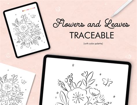 Flower And Leaves Traceable — Color With Kendi Procreate Tutorials