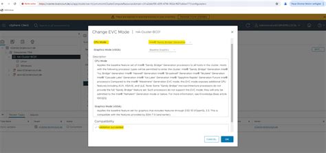 Enable The Enhanced VMotion Compatibility EVC Mode For A VSphere Clustertest Matrixpost Net
