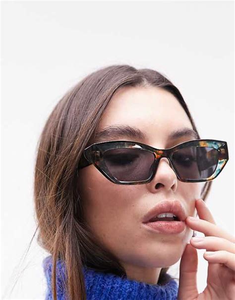 Topshop Sunflower Angular Cat Eye Sunglasses In Multi Asos