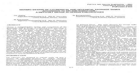 Pdf Seismic Design Of Spherical Storage Tanks Dokumen Tips
