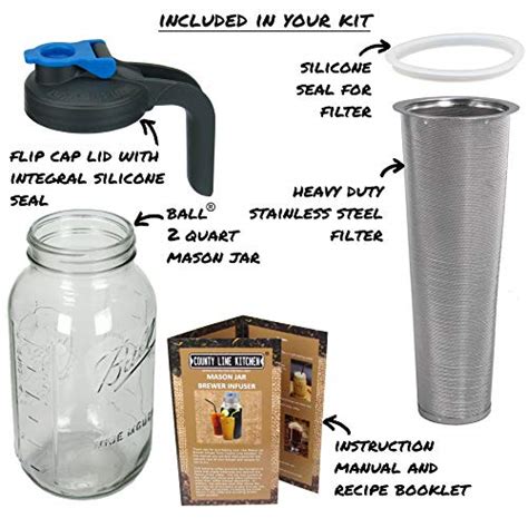 County Line Kitchen Durable Cold Brew Mason Jar Coffee Maker With