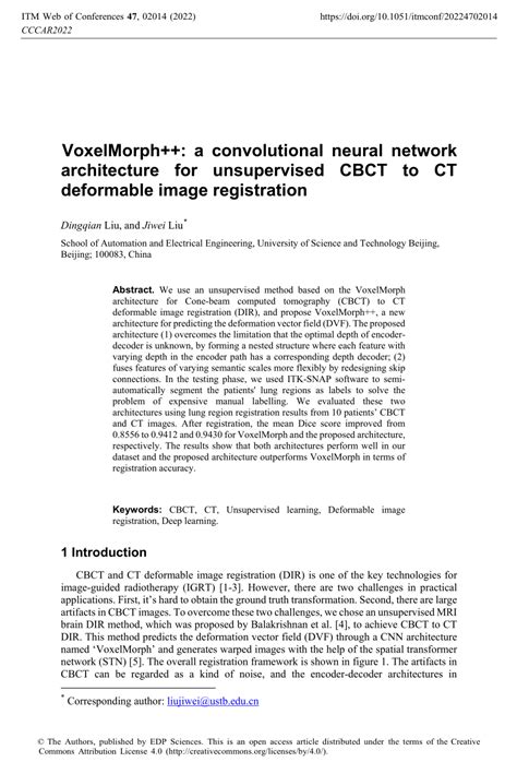 Pdf Voxelmorph A Convolutional Neural Network Architecture For