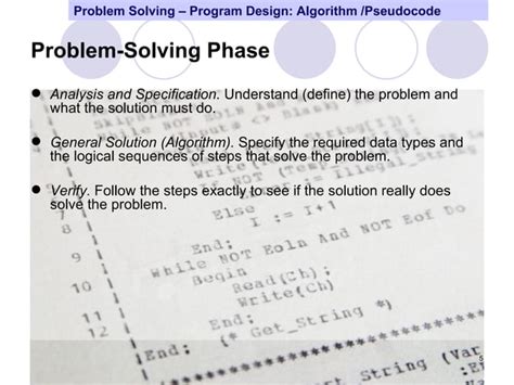 Program Design And Problem Solving Techniques Ppt Programming