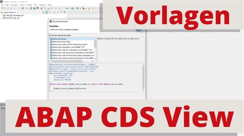 Abap Cds View Mit Vorlagen Erstellen Schneller Einstieg In Cds Views