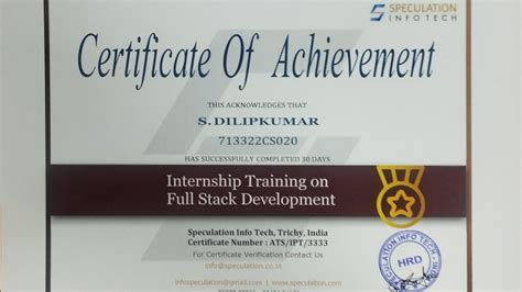 Full Stack Development Internship At Speculation Info Tech A Comprehensive Overview