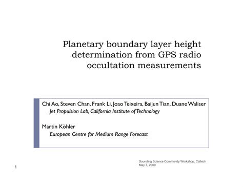 pdf planetary boundary layer height determination from gps