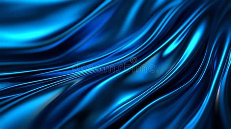 Abstract Flowing Blue Silk Creating Fluid Wavy Patterns Ideal Background For Artistic Creative
