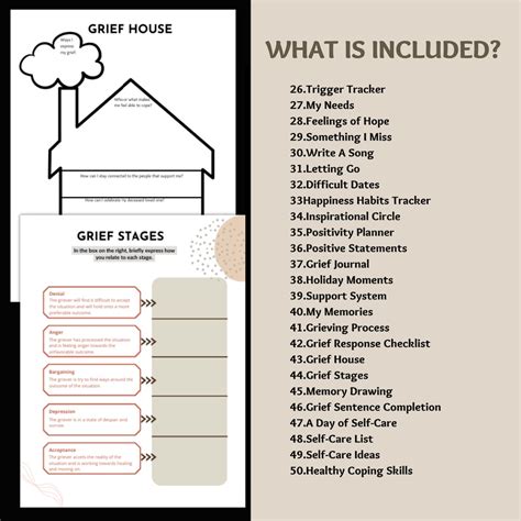 50 Grief And Loss Worksheets Bundle Grief T Printable Etsy