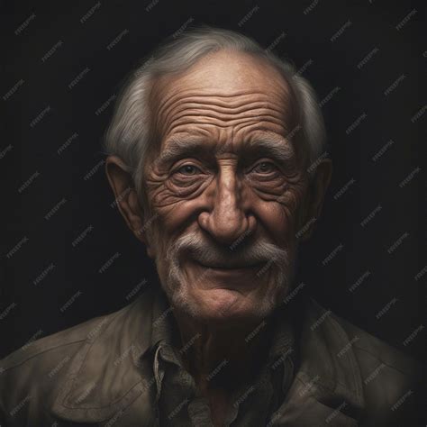 Premium Photo A Hyper Realistic Old Man Portrait Isolated On Dark