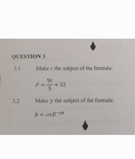 Solved Question 33 1 ﻿make C ﻿the Subject Of The