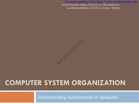 Computer System Organization Class 11 Pdf