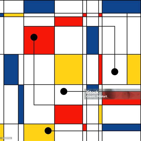 네오가소주의 바우하우스 몬드리안 스타일의 현대적인 매끄러운 패턴 인테리어 디자인 인쇄 웹 디자인에 적합합니다 모자이크에 대한 스톡 벡터 아트 및 기타 이미지 Istock