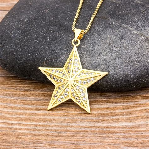 Collar Con Colgante En Forma De Estrella Para Mujer Y Niña Gargantilla