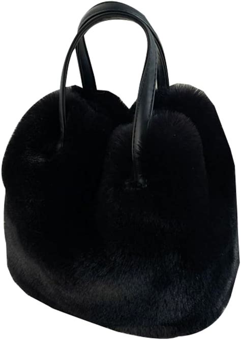 Jlmmen Hobo Bags For Women Furry Purse Fuzzy Faux Fur Tote Bag Cute