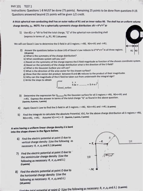 Solved Phy 201 Test 2 Instructions Questions 1 8 Must Be
