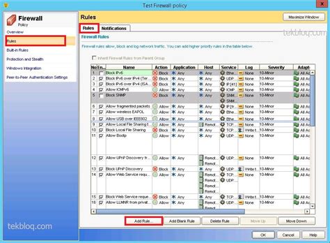 Creating Firewall Policy Rules On Symantec Endpoint Protection 1216 Tekbloq