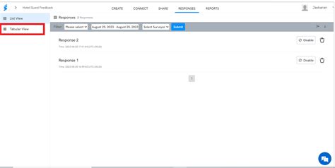 How To View Responses In Tabularexcel Format