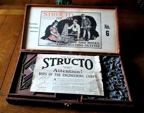 Antique Structo Erector Set Ca 1908 1912 1877567174