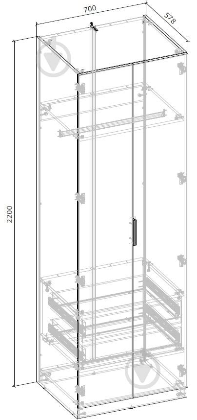 ᐉ Шафа Грейд Асті Модуль 3 2200х700х578 мм німфея альба німфея альба • Краща ціна в Києві