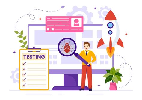 Premium Vector Software Testing Vector Illustration With Application Programming And Coding In