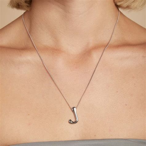 J Bold Initial Silver Necklace Astrid And Miyu Necklaces