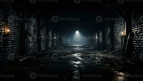 Mysterious Dark Room With Brick Walls And Floor Ai Generated 30472457