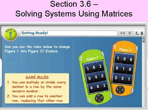 Section 3 6 Solving Systems Using Matrices Babes