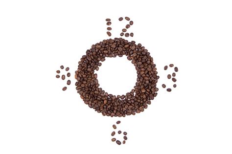 수집 된 커피 콩은 흰색 배경 상단보기에서 고립 된 시계를 상징하는 숫자가있는 원으로 배치됩니다 0명에 대한 스톡 사진 및 기타