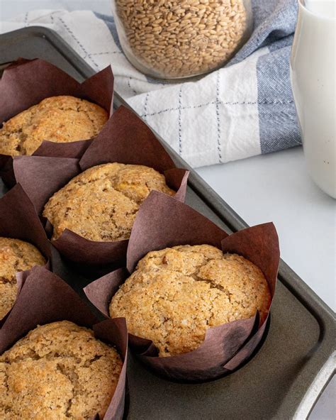 Healthier Sprouted Grain Pecan Muffins Whole Grain Muffins Artofit