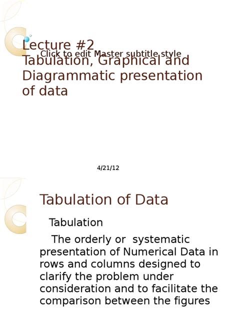 Classificationtabulationgraphical And Diagrammatic Presentation Of