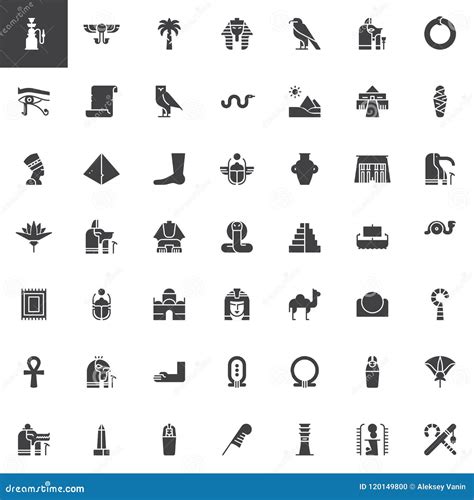 Egypt Elements Vector Icons Set Stock Vector Illustration Of Pharaoh Egyptian 120149800