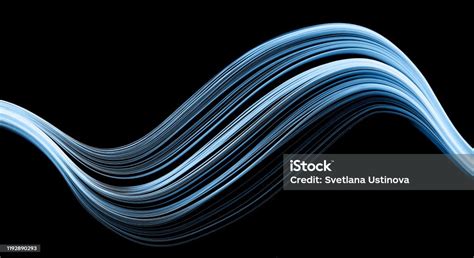 고립 된 검은 색 배경에 밝은 물결 모양의 종이 테이프의 매크로 사진 트렌디 한 파란색의 추상적 인 현대 배경 2020년에 대한 스톡 사진 및 기타 이미지 Istock