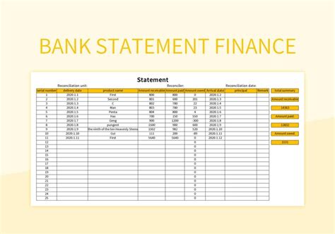 Bank Statement Finance Excel Template And Google Sheets File For Free Download Slidesdocs