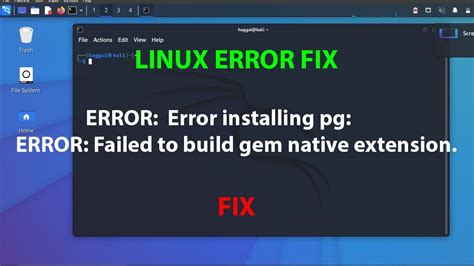 Linux Error Fix Unable To Install Pg Gem On Centos Youtube