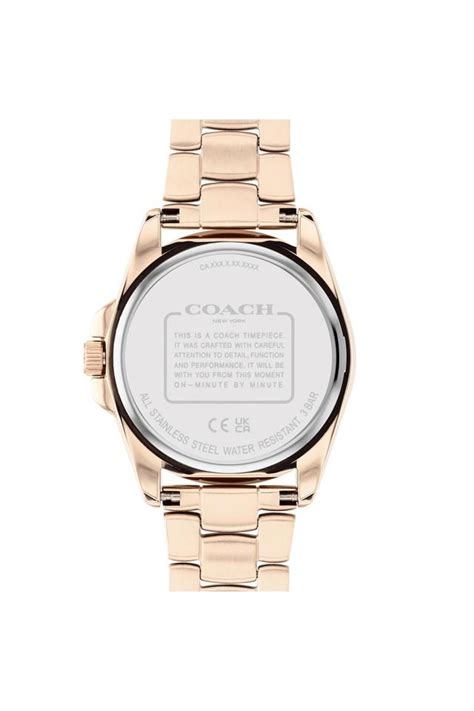 Buy Coach Womens 36 Mm Greyson Carnation Gold Dial Stainless Steel
