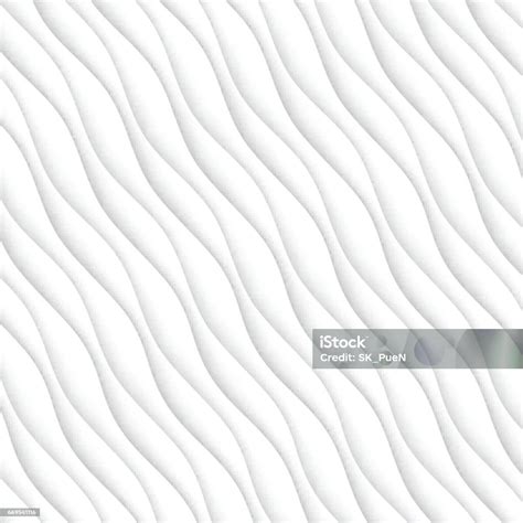 원활한 추상 패턴입니다 화이트 텍스처입니다 웨이브 물결 모양 현대 기하학적 흰색 배경입니다 인테리어 디자인 벽 3d 벡터 일러스트 레이 션 0명에 대한 스톡 벡터 아트 및