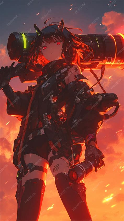 Anime Girl With A Camera And A Camera Case On Her Shoulder Generative