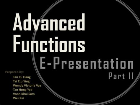 advanced functions ppt chapter 1 part ii ppt