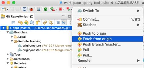 How Do I Get A New Branch To Show Up In Eclipse Git Remote Tracking Stack Overflow