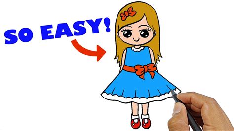 How To Draw A Girl With Long Hair Full Body Easy Version Simple