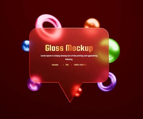 Premium Psd 3d Quotes Box Mockup With Glass Morphism Effect Or Quotes