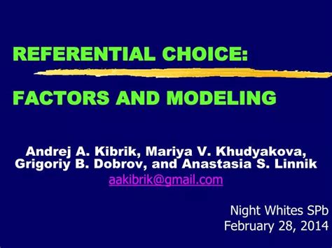 Ppt Referential Choice Factors And Modeling Powerpoint Presentation Id4959598