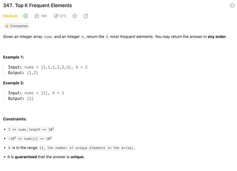 리트코드 347번 top k frequent elements python