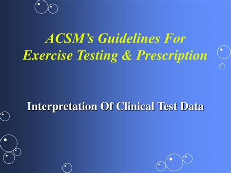 PPT ACSMs Guidelines For Exercise Testing Prescription PowerPoint Presentation ID