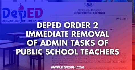 Deped Order 2 Immediate Removal Of Administrative Tasks Of Public School Teachers Deped Ph