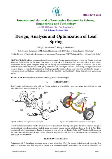 Pdf Design Analysis And Optimization Of Leaf Spring