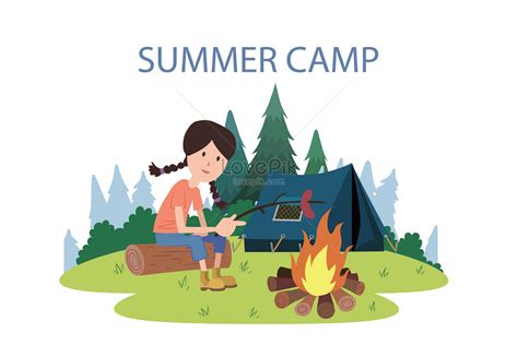 야외 여름 캠프 일러스트 무료 다운로드 Lovepik