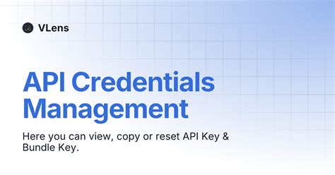 Api Credentials Management Vlens
